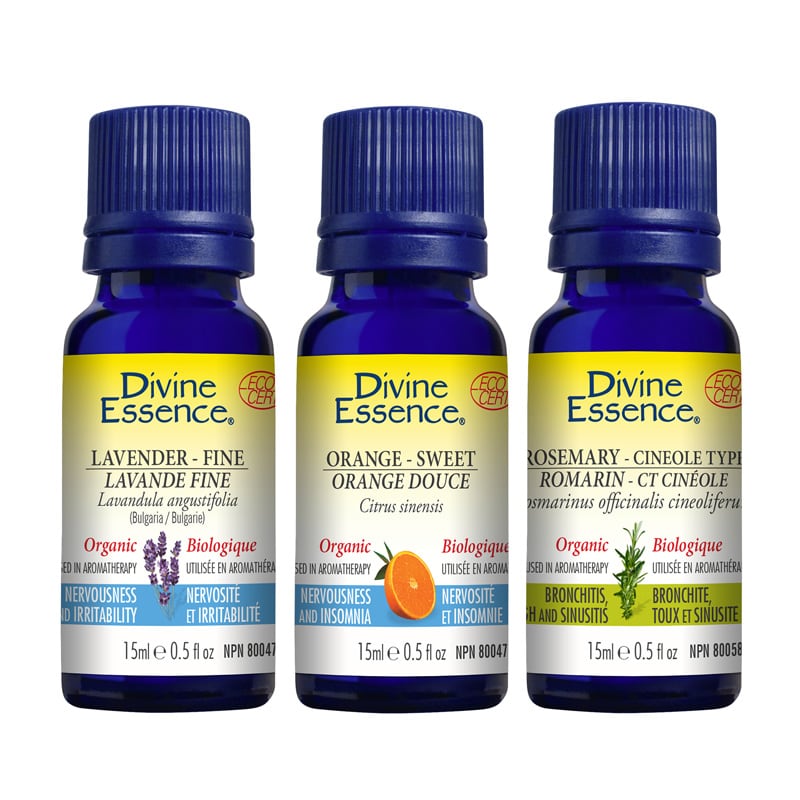 Divine Essence Delightful Organic Essential Oil Trio: Lavender, Sweet ...